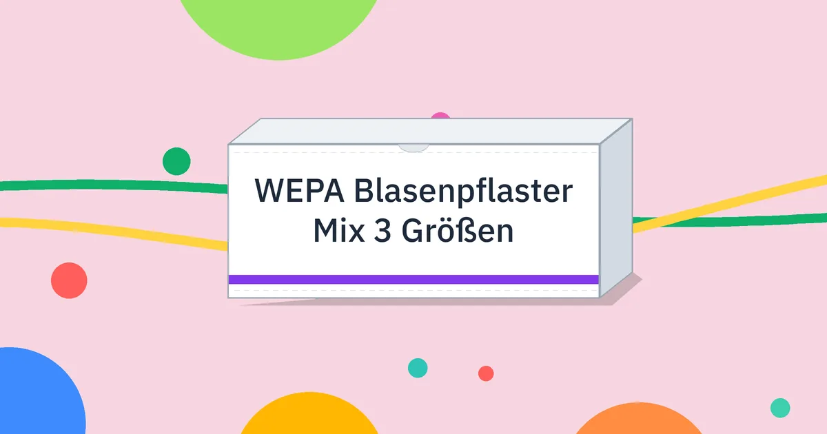 Symbolbild: Packung mit der Aufschrift WEPA Blasenpflaster Mix 3 Größen (PZN 16233930) – Verfügbarkeit und Bezug in Apotheken in Frankfurt am Main
