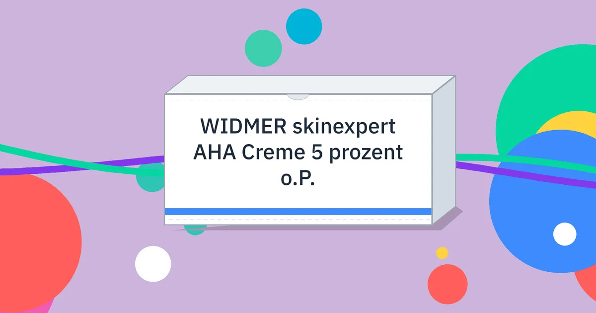 Symbolbild: Packung mit der Aufschrift WIDMER skinexpert AHA Creme 5 prozent o.P. (PZN 19146887) – Verfügbarkeit und Bezug in Apotheken in Frankfurt am Main
