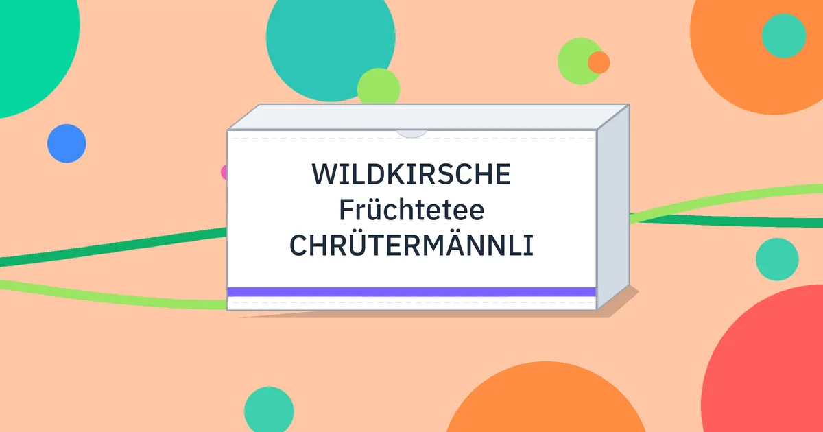 Symbolbild: Packung mit der Aufschrift WILDKIRSCHE Früchtetee CHRÜTERMÄNNLI (PZN 08423674) – Verfügbarkeit und Bezug in Apotheken in Frankfurt am Main