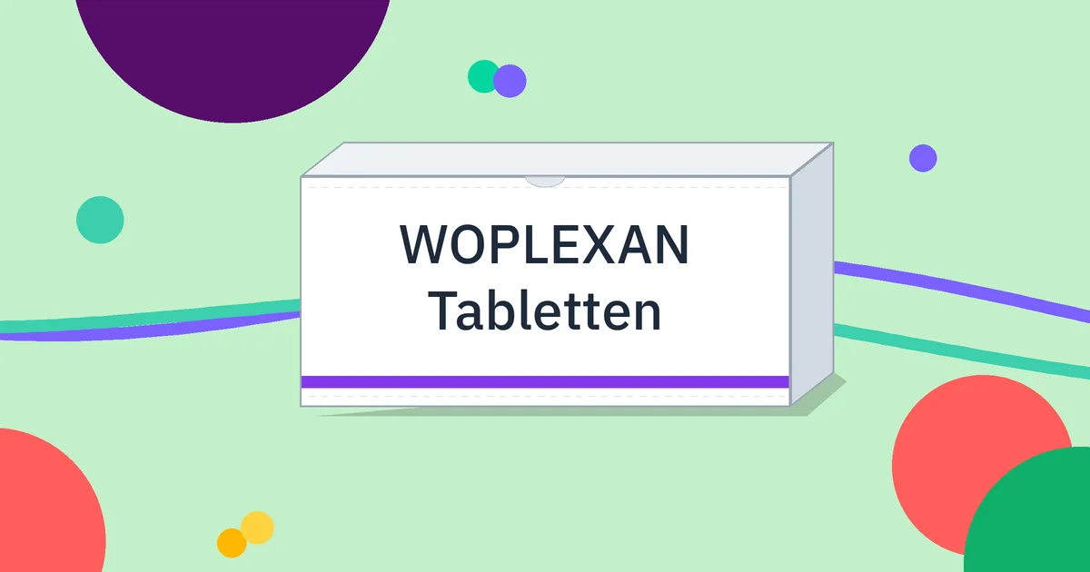 Symbolbild: Packung mit der Aufschrift WOPLEXAN Tabletten (PZN 19266195) – Verfügbarkeit und Bezug in Apotheken in Frankfurt am Main