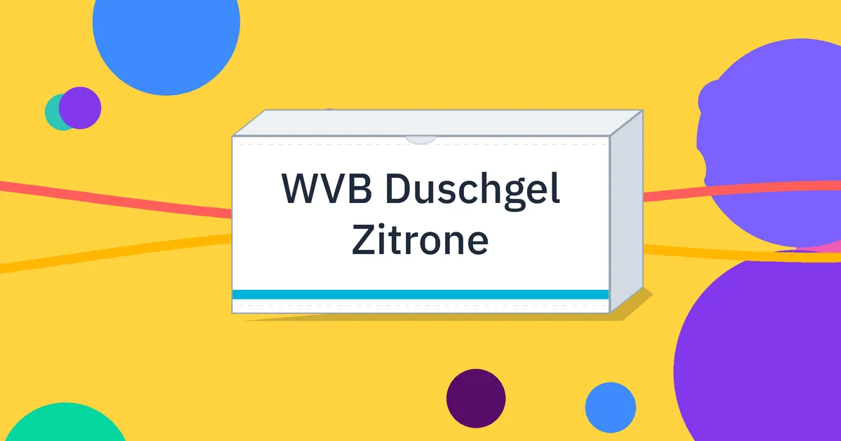 Symbolbild: Packung mit der Aufschrift WVB Duschgel Zitrone (PZN 17161813) – Verfügbarkeit und Bezug in Apotheken in Frankfurt am Main