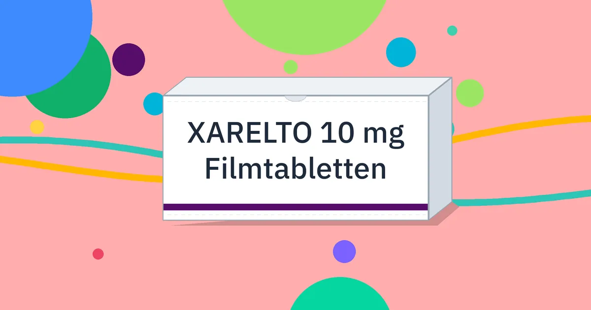 Symbolbild: Packung mit der Aufschrift XARELTO 10 mg Filmtabletten (PZN 20312569) – Verfügbarkeit und Bezug in Apotheken in Frankfurt am Main