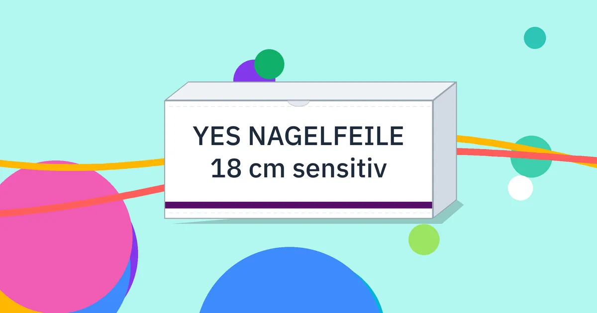 Symbolbild: Packung mit der Aufschrift YES NAGELFEILE 18 cm sensitiv (PZN 14220538) – Verfügbarkeit und Bezug in Apotheken in Frankfurt am Main