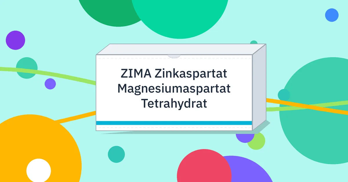 Symbolbild: Packung mit der Aufschrift ZIMA Zinkaspartat Magnesiumaspartat Tetrahydrat (PZN 16589590) – Verfügbarkeit und Bezug in Apotheken in Frankfurt am Main