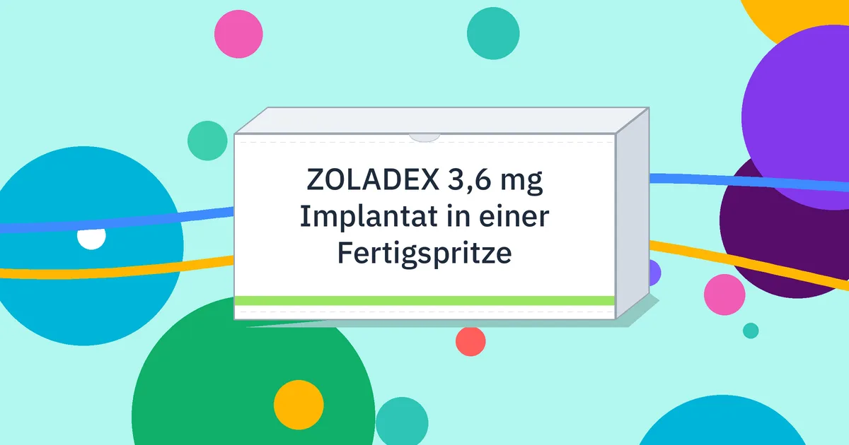 Symbolbild: Packung mit der Aufschrift ZOLADEX 3,6 mg Implantat in einer Fertigspritze (PZN 10296579) – Verfügbarkeit und Bezug in Apotheken in Frankfurt am Main
