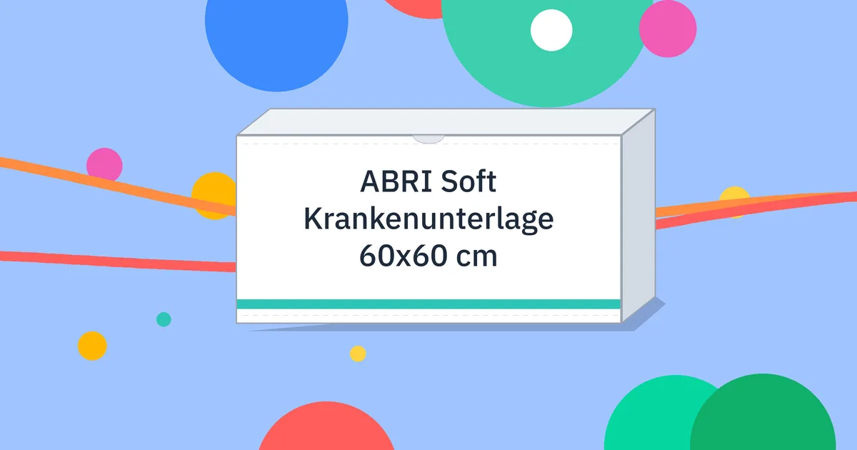 Symbolbild: Packung mit der Aufschrift ABRI Soft Krankenunterlage 60x60 cm (PZN 07552205) – Verfügbarkeit und Bezug in Apotheken in Frankfurt am Main