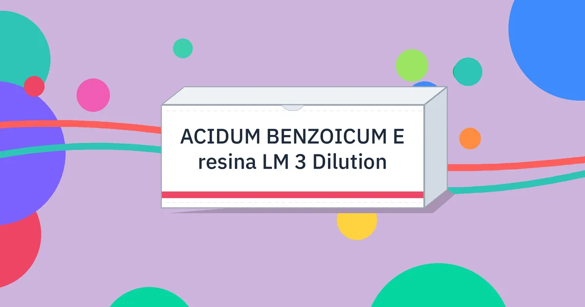 Symbolbild: Packung mit der Aufschrift ACIDUM BENZOICUM E resina LM 3 Dilution (PZN 16241496) – Verfügbarkeit und Bezug in Apotheken in Frankfurt am Main
