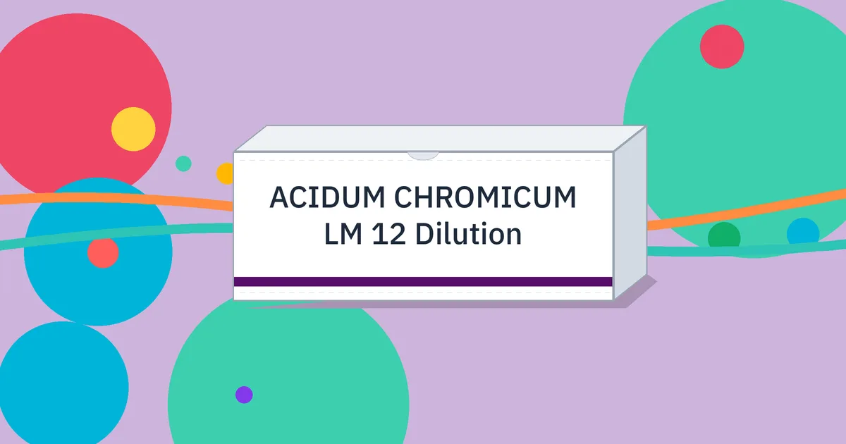 Symbolbild: Packung mit der Aufschrift ACIDUM CHROMICUM LM 12 Dilution (PZN 13272585) – Verfügbarkeit und Bezug in Apotheken in Frankfurt am Main