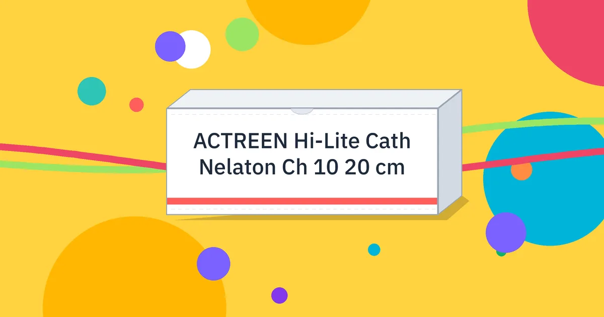 Symbolbild: Packung mit der Aufschrift ACTREEN Hi-Lite Cath Nelaton Ch 10 20 cm (PZN 09949355) – Verfügbarkeit und Bezug in Apotheken in Frankfurt am Main
