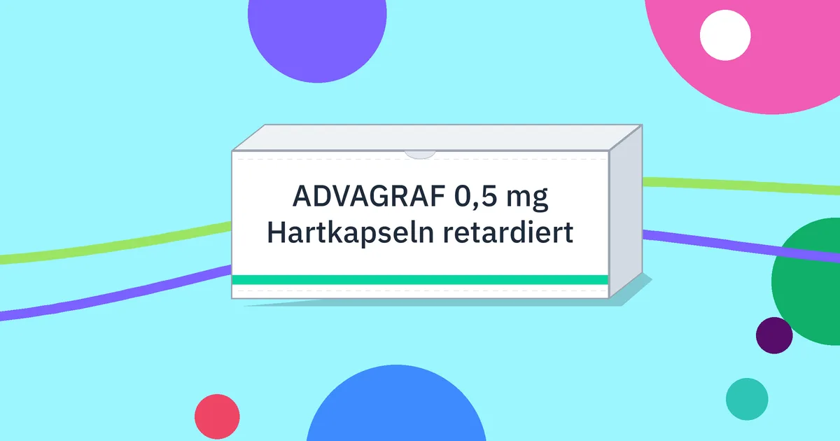 Symbolbild: Packung mit der Aufschrift ADVAGRAF 0,5 mg Hartkapseln retardiert (PZN 14365509) – Verfügbarkeit und Bezug in Apotheken in Frankfurt am Main