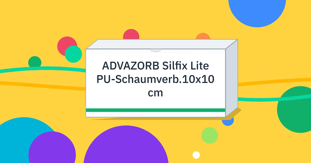Symbolbild: Packung mit der Aufschrift ADVAZORB Silfix Lite PU-Schaumverb.10x10 cm (PZN 14233363) – Verfügbarkeit und Bezug in Apotheken in Frankfurt am Main