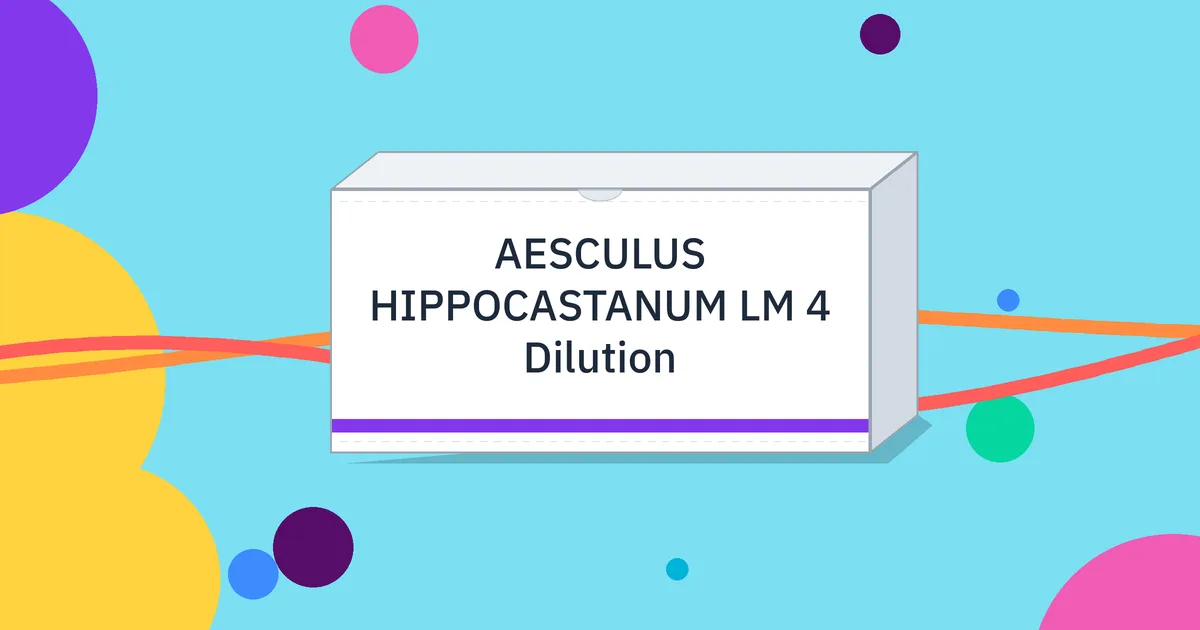 Symbolbild: Packung mit der Aufschrift AESCULUS HIPPOCASTANUM LM 4 Dilution (PZN 12755293) – Verfügbarkeit und Bezug in Apotheken in Frankfurt am Main