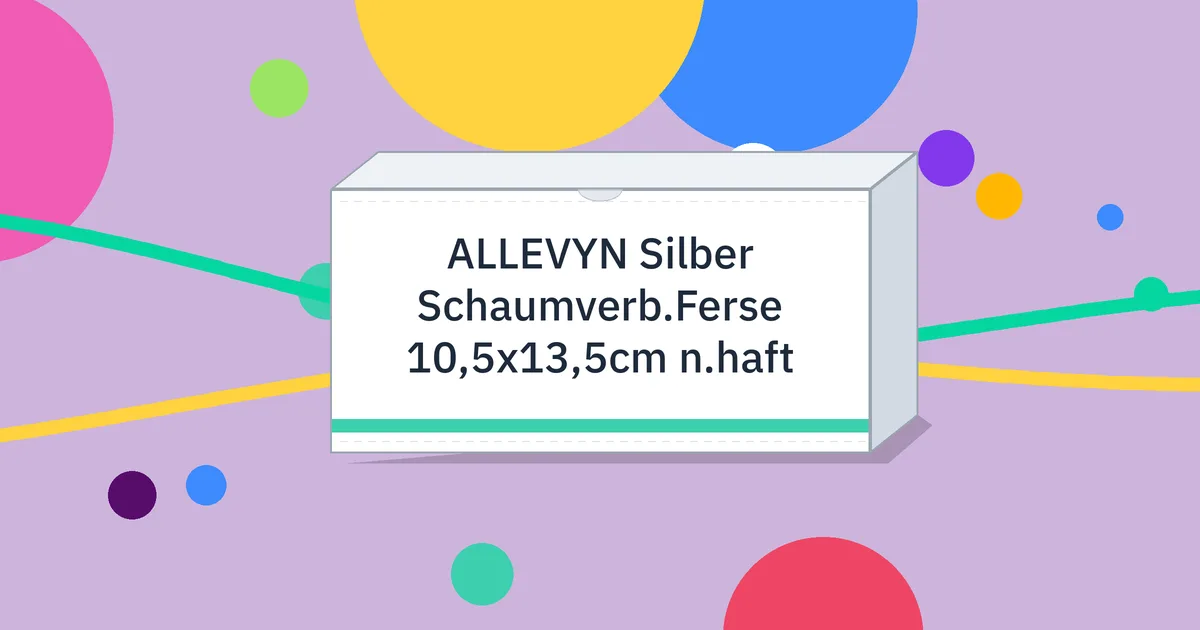 Symbolbild: Packung mit der Aufschrift ALLEVYN Silber Schaumverb.Ferse 10,5x13,5cm n.haft (PZN 11147255) – Verfügbarkeit und Bezug in Apotheken in Frankfurt am Main