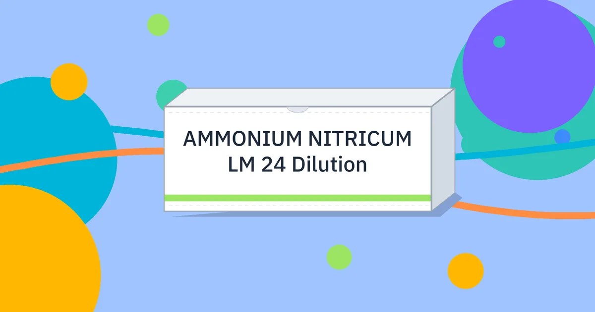 Symbolbild: Packung mit der Aufschrift AMMONIUM NITRICUM LM 24 Dilution (PZN 13321935) – Verfügbarkeit und Bezug in Apotheken in Frankfurt am Main