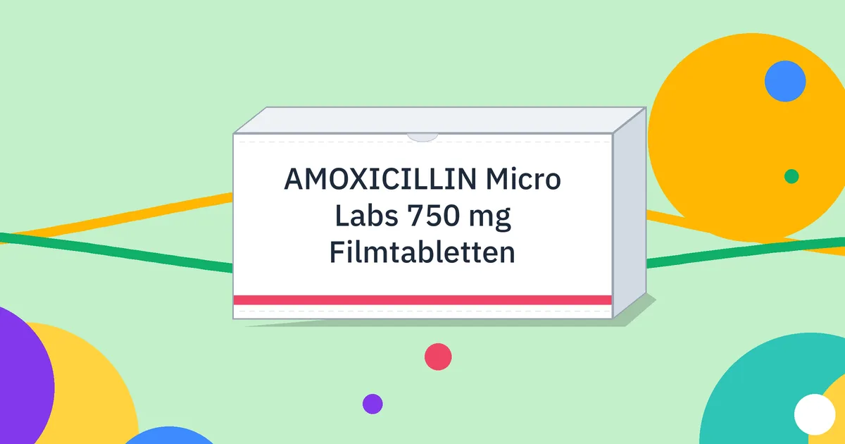 Symbolbild: Packung mit der Aufschrift AMOXICILLIN Micro Labs 750 mg Filmtabletten (PZN 12725286) – Verfügbarkeit und Bezug in Apotheken in Frankfurt am Main