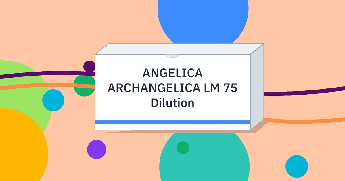 Symbolbild: Packung mit der Aufschrift ANGELICA ARCHANGELICA LM 75 Dilution (PZN 13368262) – Verfügbarkeit und Bezug in Apotheken in Frankfurt am Main