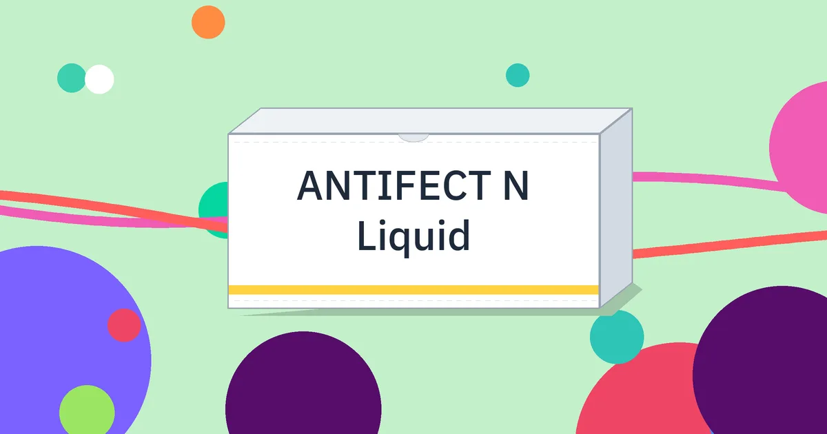 Symbolbild: Packung mit der Aufschrift ANTIFECT N Liquid (PZN 04218084) – Verfügbarkeit und Bezug in Apotheken in Frankfurt am Main