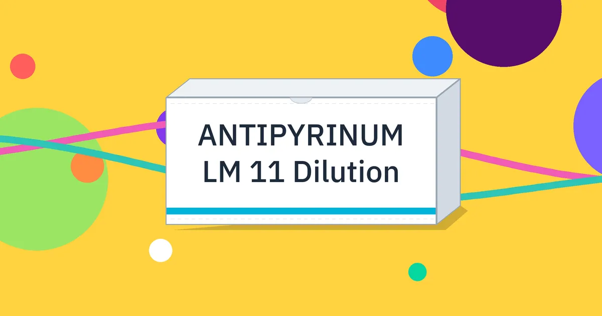 Symbolbild: Packung mit der Aufschrift ANTIPYRINUM LM 11 Dilution (PZN 13376327) – Verfügbarkeit und Bezug in Apotheken in Frankfurt am Main