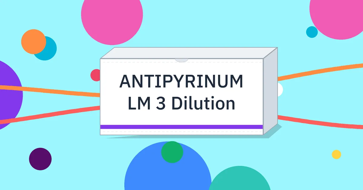 Symbolbild: Packung mit der Aufschrift ANTIPYRINUM LM 3 Dilution (PZN 13376126) – Verfügbarkeit und Bezug in Apotheken in Frankfurt am Main