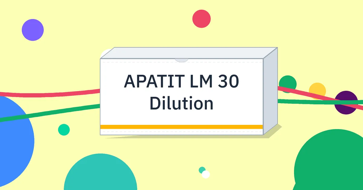 Symbolbild: Packung mit der Aufschrift APATIT LM 30 Dilution (PZN 13377775) – Verfügbarkeit und Bezug in Apotheken in Frankfurt am Main
