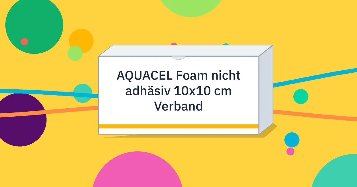 Symbolbild: Packung mit der Aufschrift AQUACEL Foam nicht adhäsiv 10x10 cm Verband (PZN 12378749) – Verfügbarkeit und Bezug in Apotheken in Frankfurt am Main