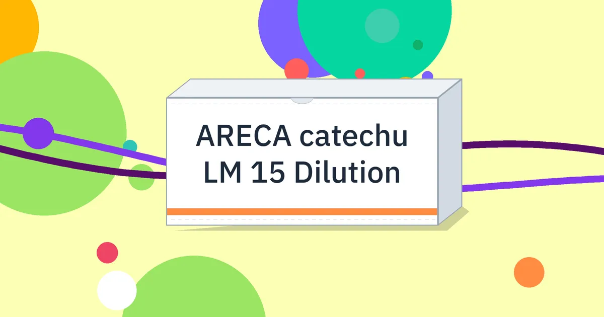Symbolbild: Packung mit der Aufschrift ARECA catechu LM 15 Dilution (PZN 13388655) – Verfügbarkeit und Bezug in Apotheken in Frankfurt am Main