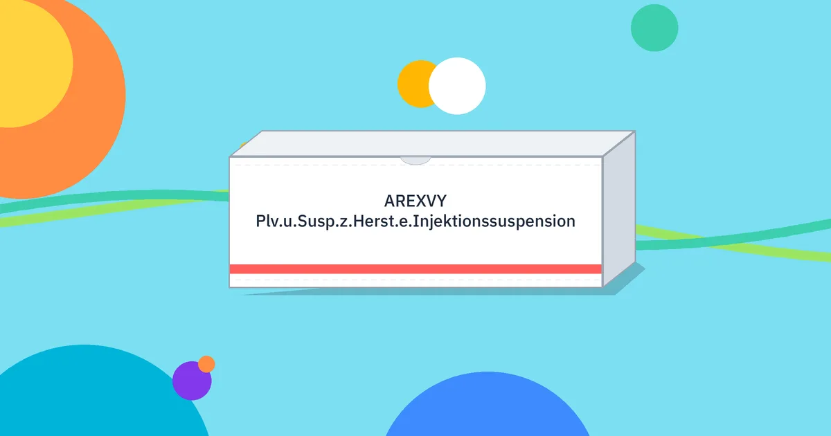 Symbolbild: Packung mit der Aufschrift AREXVY Plv.u.Susp.z.Herst.e.Injektionssuspension (PZN 19963416) – Verfügbarkeit und Bezug in Apotheken in Frankfurt am Main