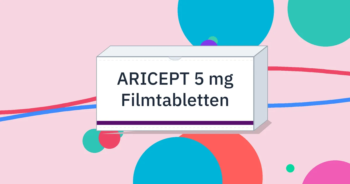 Symbolbild: Packung mit der Aufschrift ARICEPT 5 mg Filmtabletten (PZN 00432774) – Verfügbarkeit und Bezug in Apotheken in Frankfurt am Main