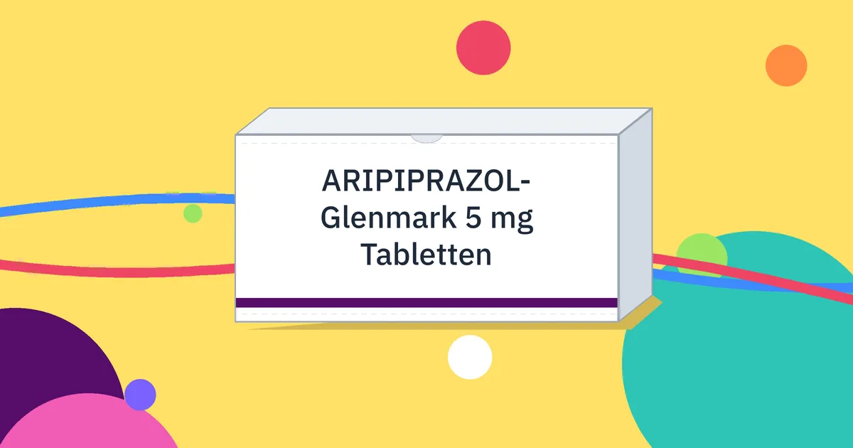 Symbolbild: Packung mit der Aufschrift ARIPIPRAZOL-Glenmark 5 mg Tabletten (PZN 17279035) – Verfügbarkeit und Bezug in Apotheken in Frankfurt am Main
