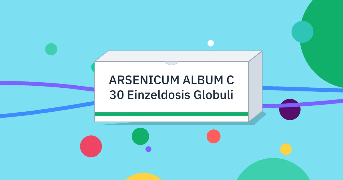 Symbolbild: Packung mit der Aufschrift ARSENICUM ALBUM C 30 Einzeldosis Globuli (PZN 01543151) – Verfügbarkeit und Bezug in Apotheken in Frankfurt am Main