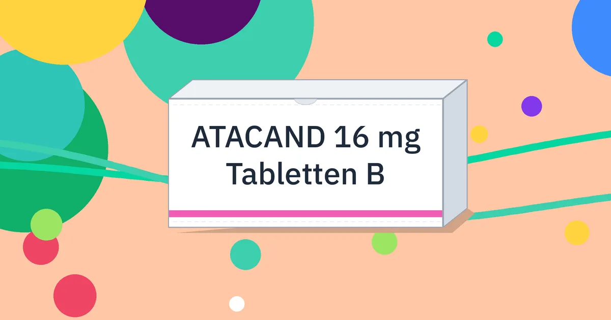 Symbolbild: Packung mit der Aufschrift ATACAND 16 mg Tabletten B (PZN 04037951) – Verfügbarkeit und Bezug in Apotheken in Frankfurt am Main