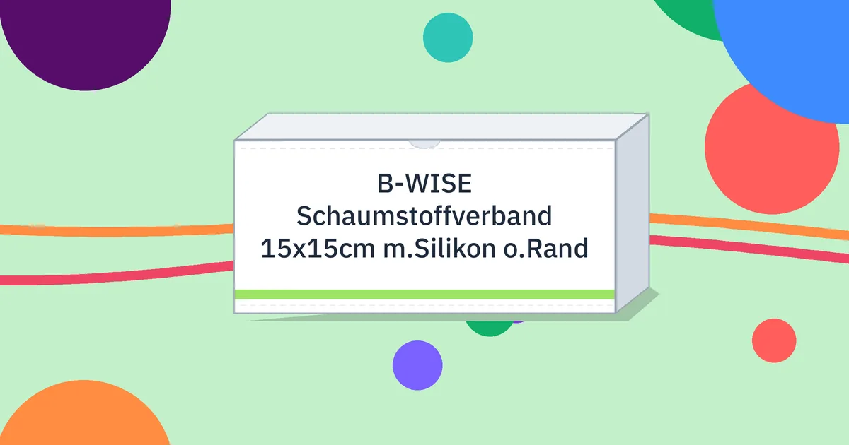 Symbolbild: Packung mit der Aufschrift B-WISE Schaumstoffverband 15x15cm m.Silikon o.Rand (PZN 19730422) – Verfügbarkeit und Bezug in Apotheken in Frankfurt am Main