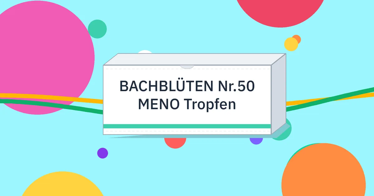 Symbolbild: Packung mit der Aufschrift BACHBLÜTEN Nr.50 MENO Tropfen (PZN 19850178) – Verfügbarkeit und Bezug in Apotheken in Frankfurt am Main
