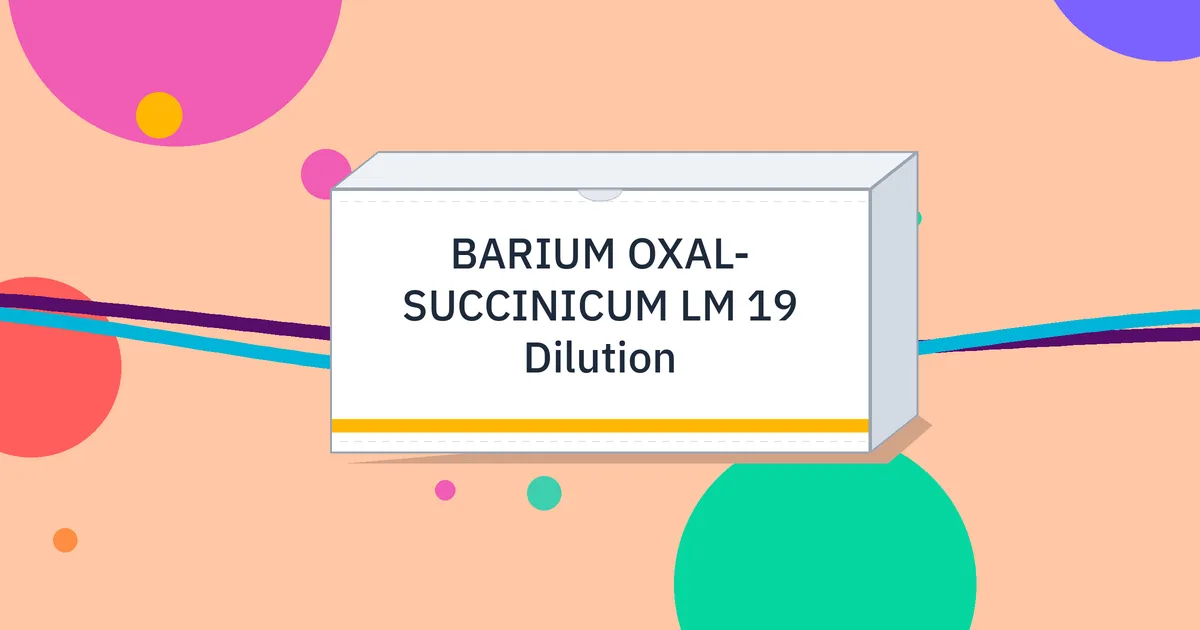 Symbolbild: Packung mit der Aufschrift BARIUM OXAL-SUCCINICUM LM 19 Dilution (PZN 13378616) – Verfügbarkeit und Bezug in Apotheken in Frankfurt am Main