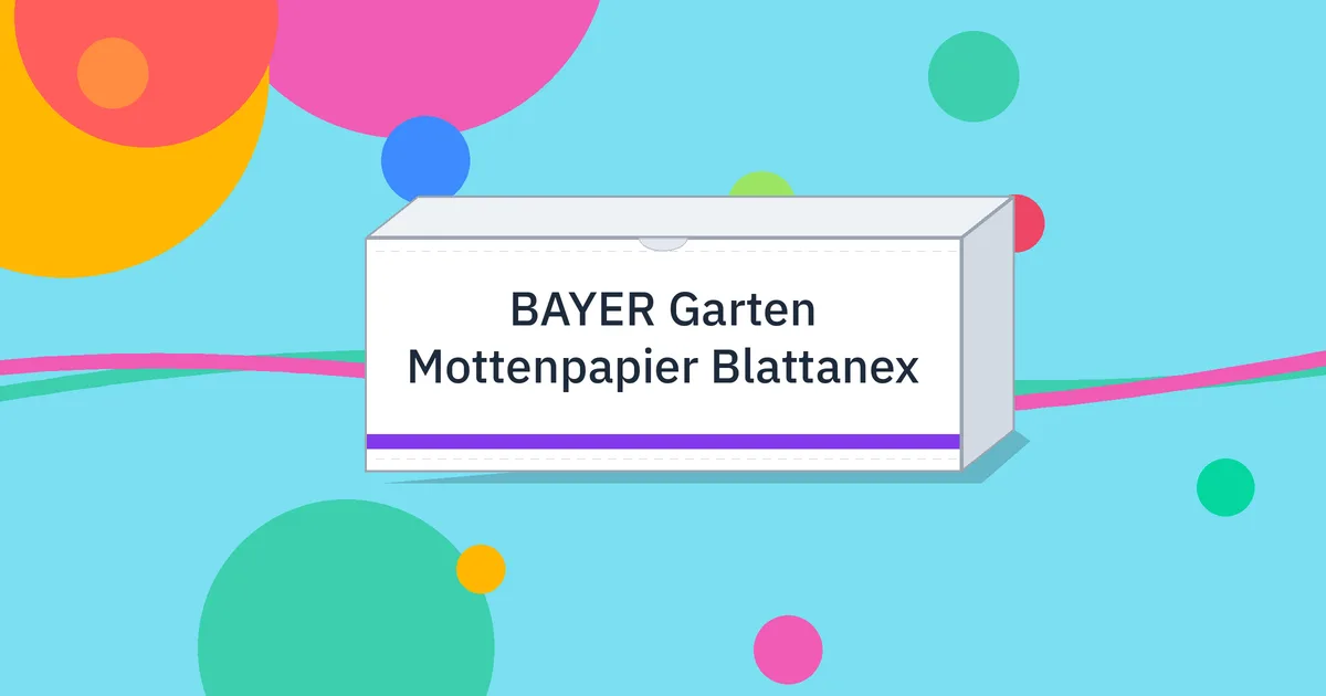 Symbolbild: Packung mit der Aufschrift BAYER Garten Mottenpapier Blattanex (PZN 04882623) – Verfügbarkeit und Bezug in Apotheken in Frankfurt am Main