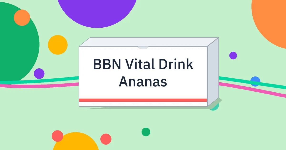 Symbolbild: Packung mit der Aufschrift BBN Vital Drink Ananas (PZN 14038963) – Verfügbarkeit und Bezug in Apotheken in Frankfurt am Main