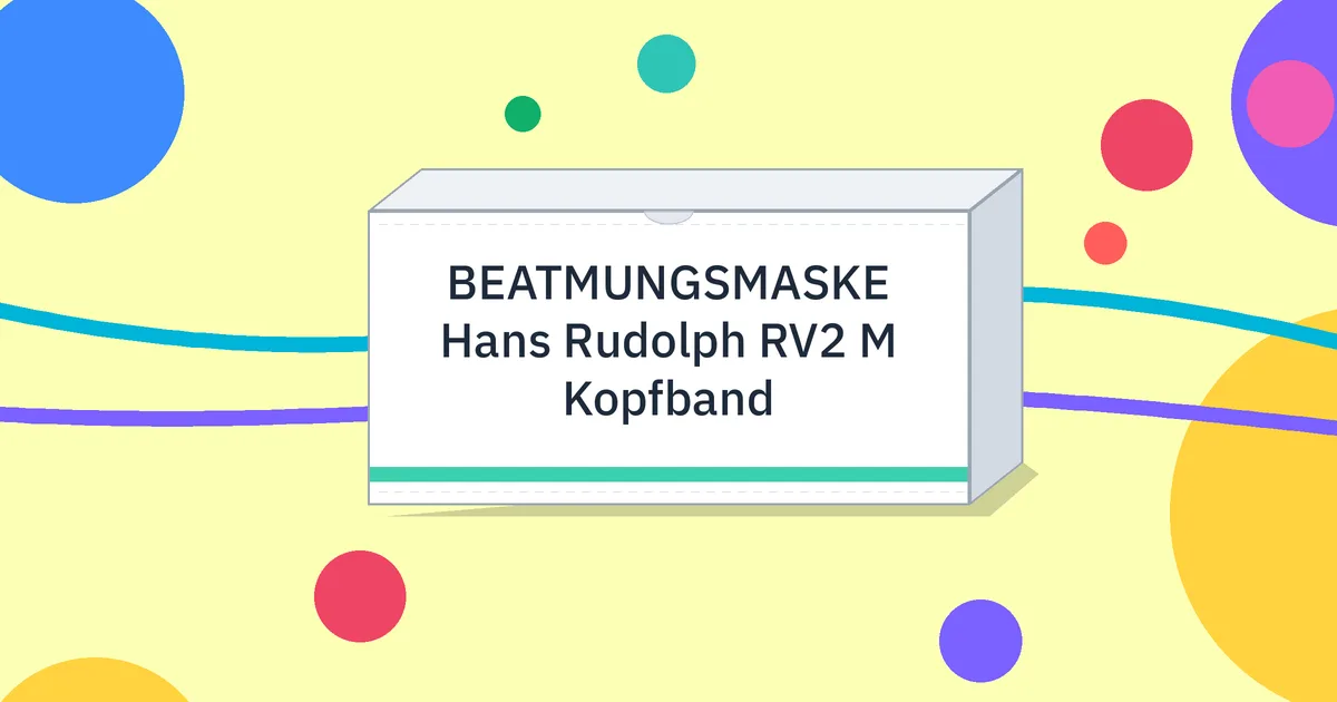 Symbolbild: Packung mit der Aufschrift BEATMUNGSMASKE Hans Rudolph RV2 M Kopfband (PZN 17303905) – Verfügbarkeit und Bezug in Apotheken in Frankfurt am Main