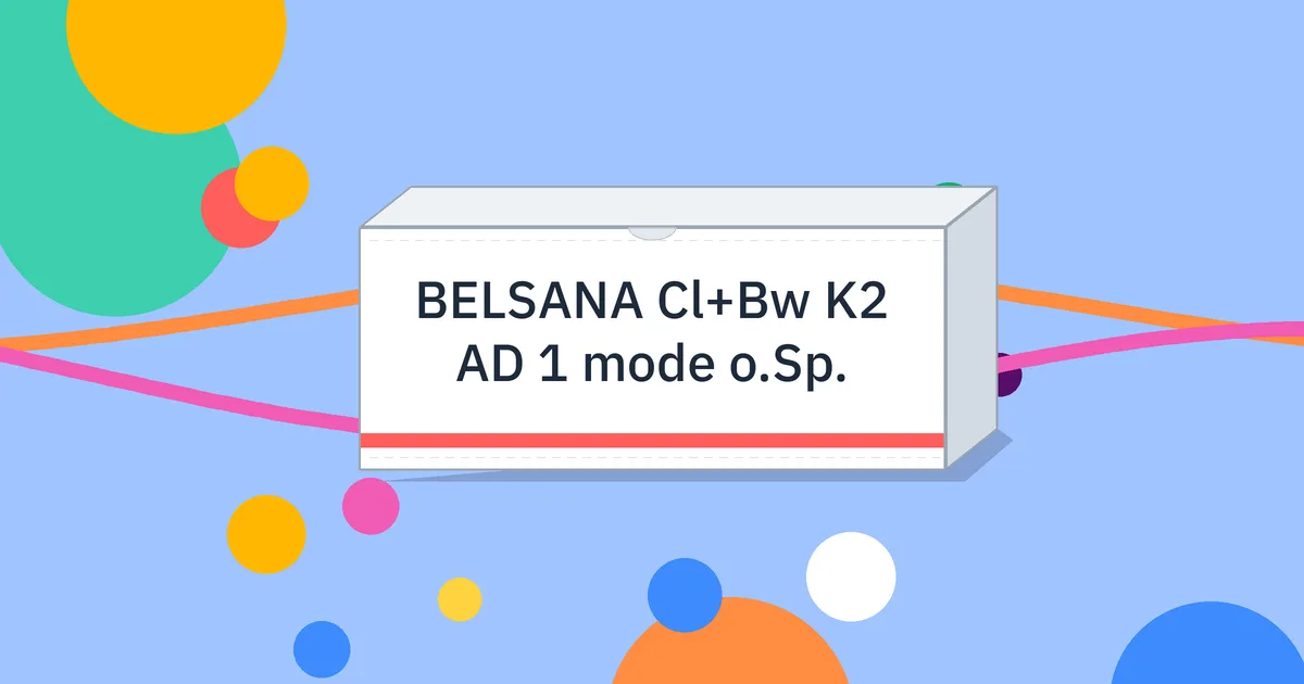 Symbolbild: Packung mit der Aufschrift BELSANA Cl+Bw K2 AD 1 mode o.Sp. (PZN 12240643) – Verfügbarkeit und Bezug in Apotheken in Frankfurt am Main