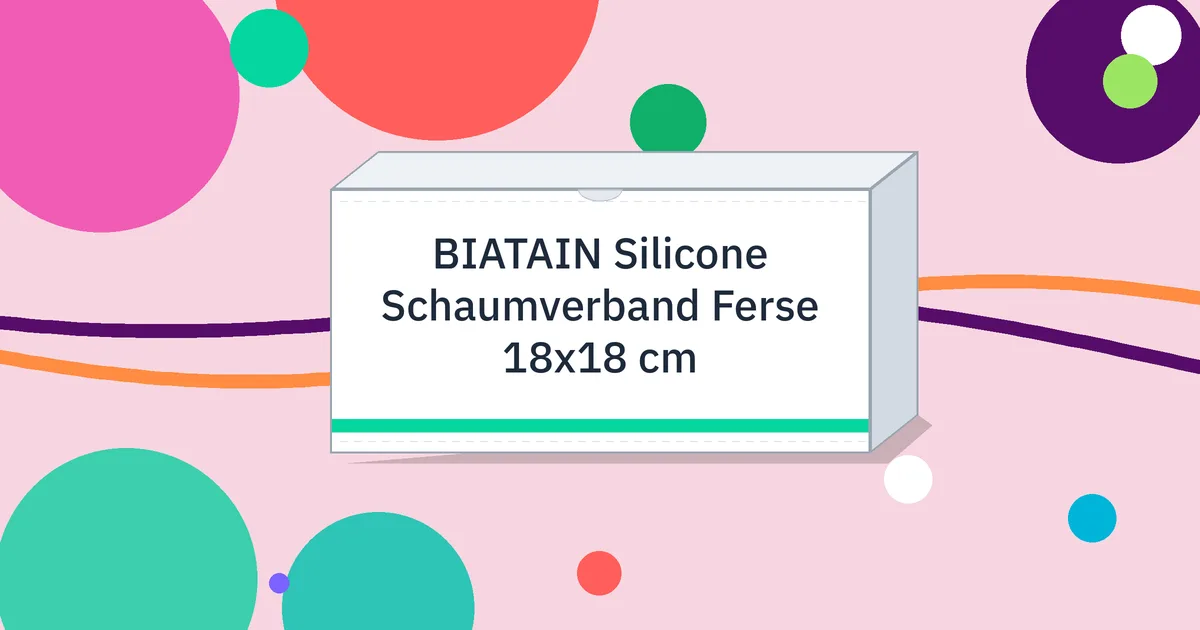 Symbolbild: Packung mit der Aufschrift BIATAIN Silicone Schaumverband Ferse 18x18 cm (PZN 18122896) – Verfügbarkeit und Bezug in Apotheken in Frankfurt am Main
