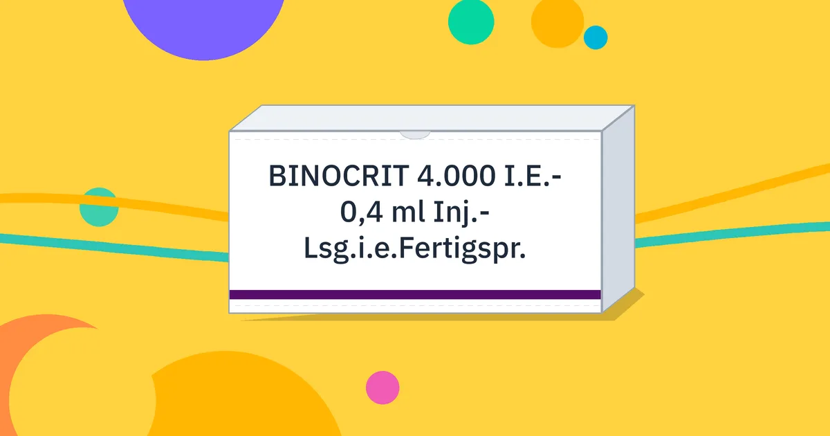 Symbolbild: Packung mit der Aufschrift BINOCRIT 4.000 I.E.-0,4 ml Inj.-Lsg.i.e.Fertigspr. (PZN 11691237) – Verfügbarkeit und Bezug in Apotheken in Frankfurt am Main
