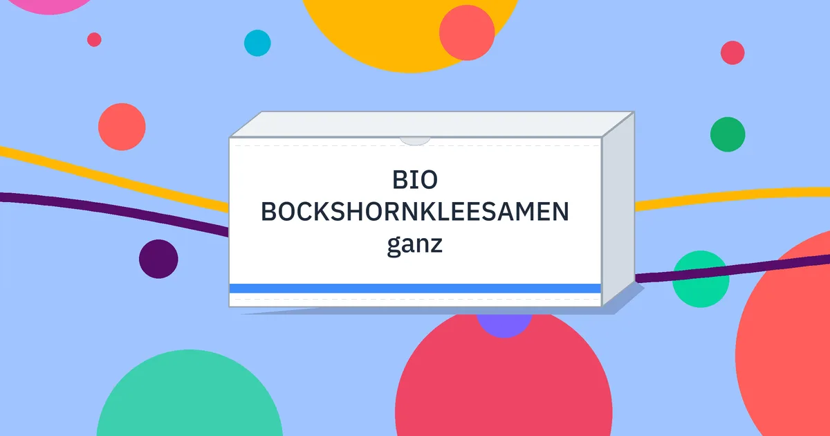 Symbolbild: Packung mit der Aufschrift BIO BOCKSHORNKLEESAMEN ganz (PZN 14030855) – Verfügbarkeit und Bezug in Apotheken in Frankfurt am Main