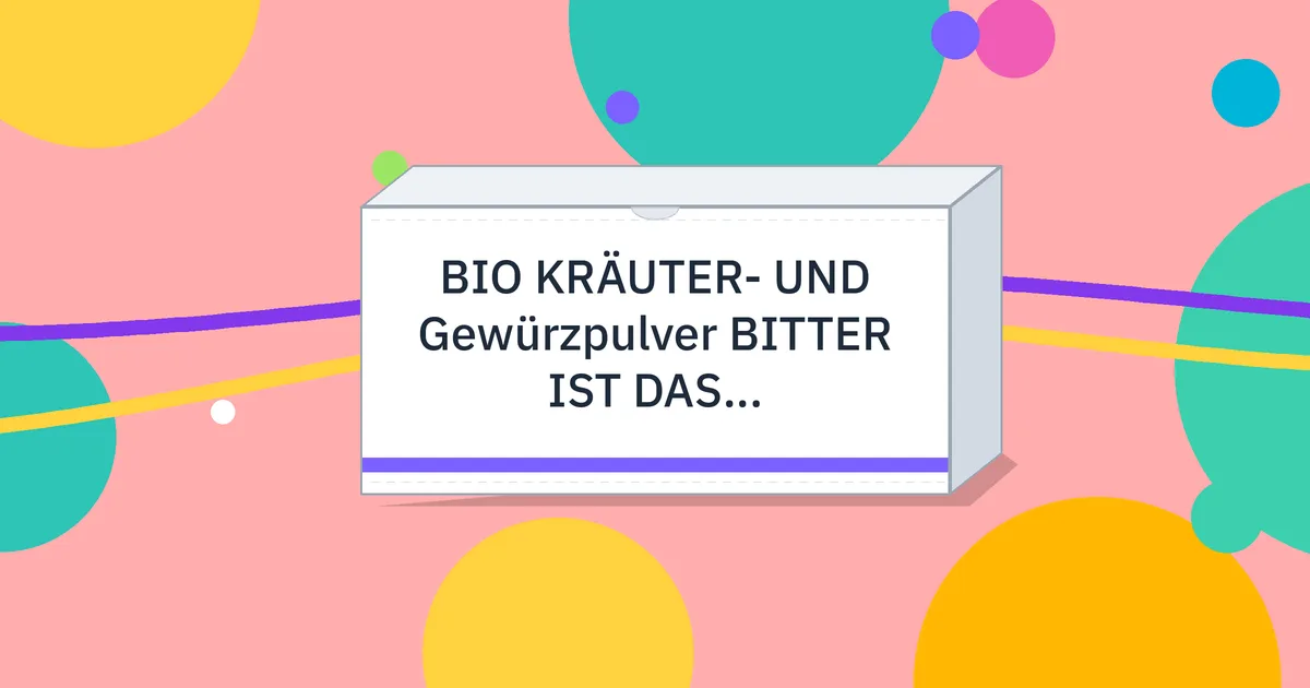 Symbolbild: Packung mit der Aufschrift BIO KRÄUTER- UND Gewürzpulver BITTER IST DAS... (PZN 16800010) – Verfügbarkeit und Bezug in Apotheken in Frankfurt am Main