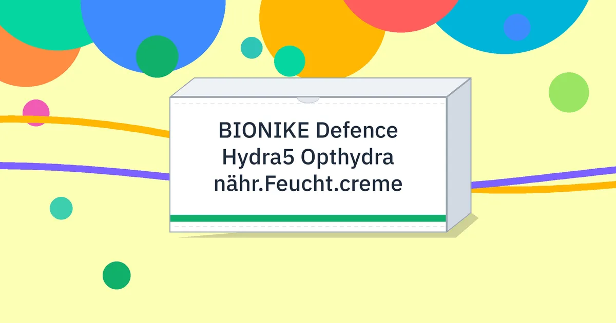 Symbolbild: Packung mit der Aufschrift BIONIKE Defence Hydra5 Opthydra nähr.Feucht.creme (PZN 15383490) – Verfügbarkeit und Bezug in Apotheken in Frankfurt am Main