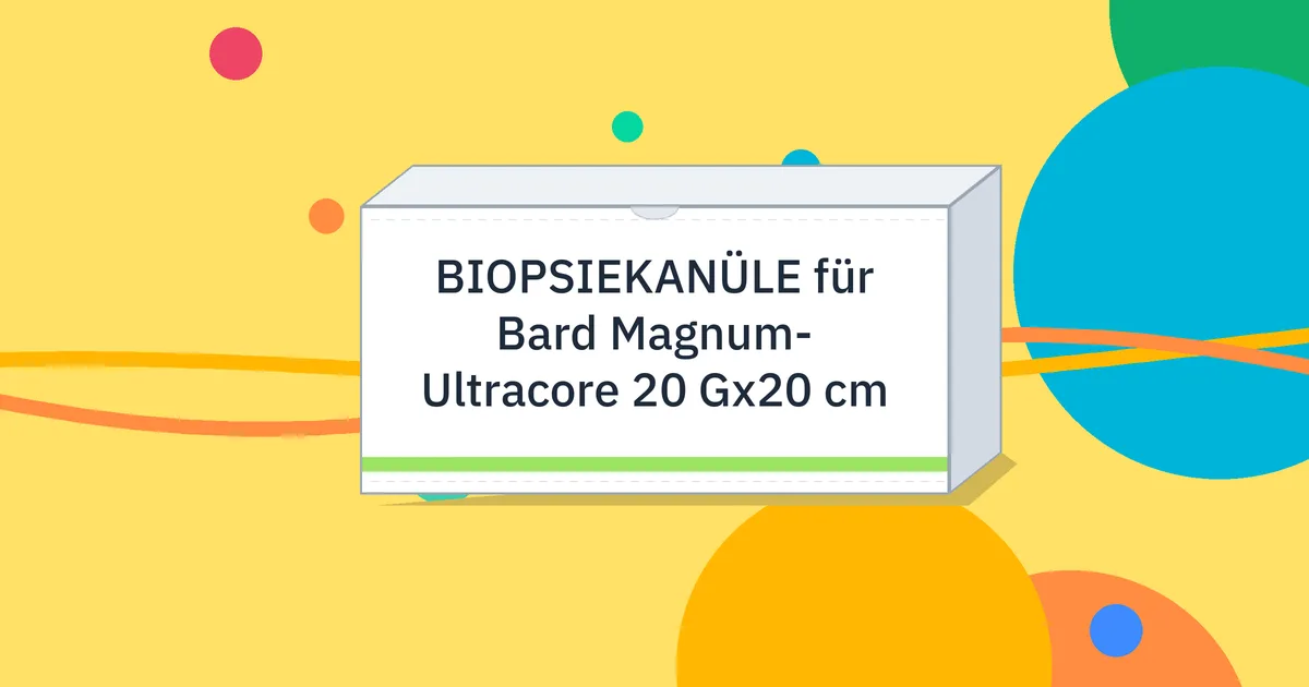 Symbolbild: Packung mit der Aufschrift BIOPSIEKANÜLE für Bard Magnum-Ultracore 20 Gx20 cm (PZN 07096813) – Verfügbarkeit und Bezug in Apotheken in Frankfurt am Main