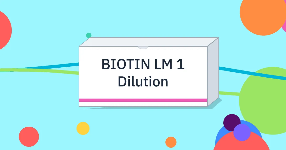 Symbolbild: Packung mit der Aufschrift BIOTIN LM 1 Dilution (PZN 12794146) – Verfügbarkeit und Bezug in Apotheken in Frankfurt am Main