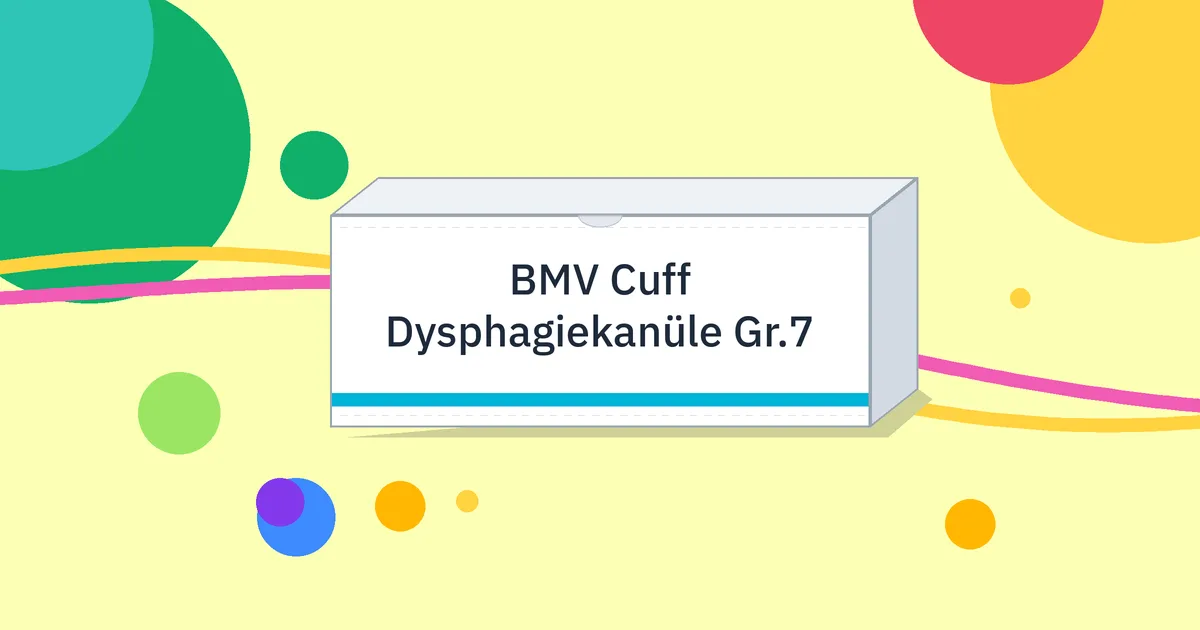 Symbolbild: Packung mit der Aufschrift BMV Cuff Dysphagiekanüle Gr.7 (PZN 18382775) – Verfügbarkeit und Bezug in Apotheken in Frankfurt am Main