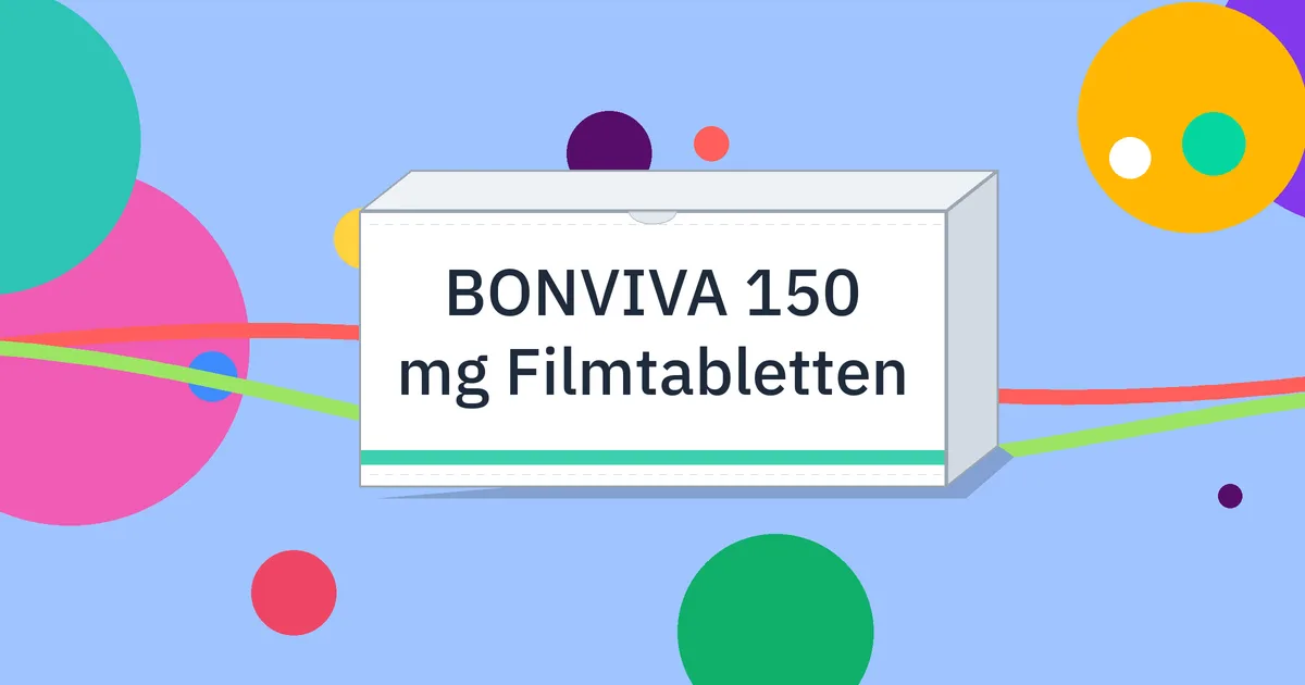 Symbolbild: Packung mit der Aufschrift BONVIVA 150 mg Filmtabletten (PZN 02512425) – Verfügbarkeit und Bezug in Apotheken in Frankfurt am Main