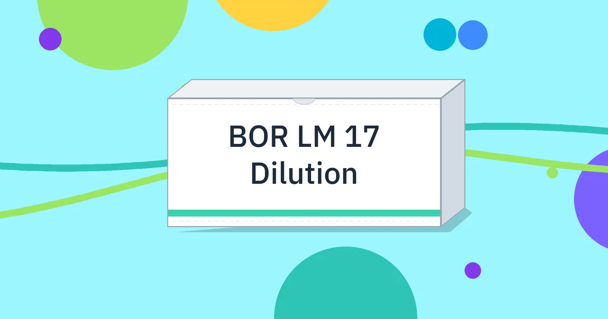 Symbolbild: Packung mit der Aufschrift BOR LM 17 Dilution (PZN 12795714) – Verfügbarkeit und Bezug in Apotheken in Frankfurt am Main
