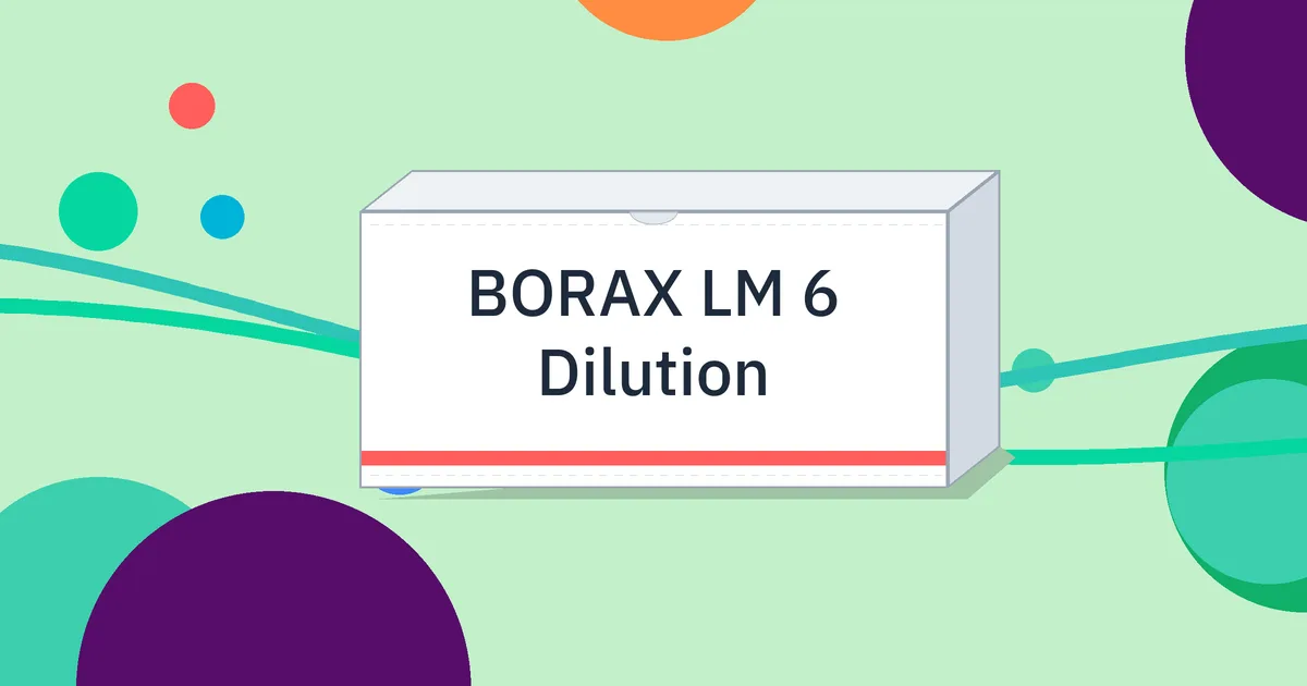 Symbolbild: Packung mit der Aufschrift BORAX LM 6 Dilution (PZN 06921356) – Verfügbarkeit und Bezug in Apotheken in Frankfurt am Main