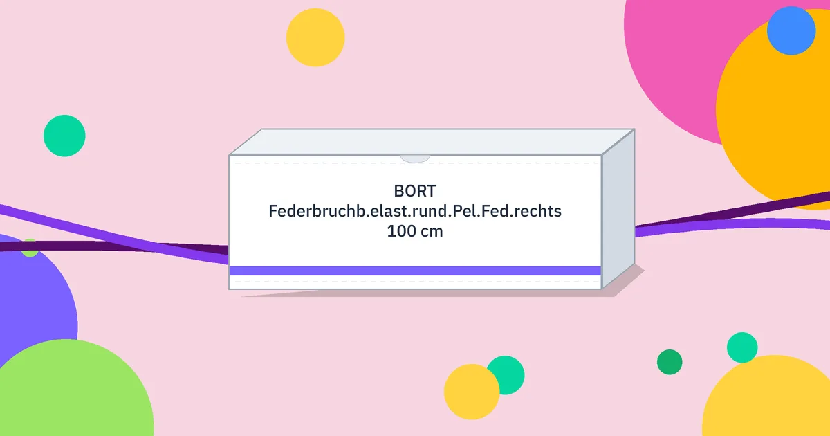 Symbolbild: Packung mit der Aufschrift BORT Federbruchb.elast.rund.Pel.Fed.rechts 100 cm (PZN 07210137) – Verfügbarkeit und Bezug in Apotheken in Frankfurt am Main